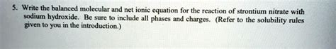 Solved Write The Balanced Molecular And Net Ionic Equation For The Reaction Of Strontium