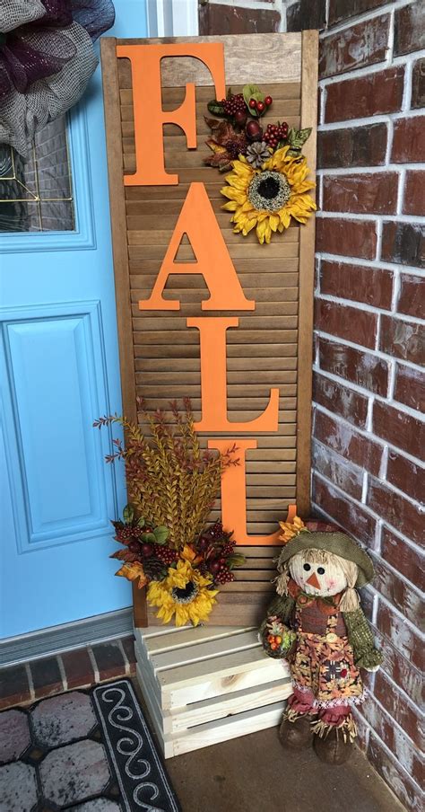 Fall Shutter Decor Thanksgiving Diy Fall Decor Crafts