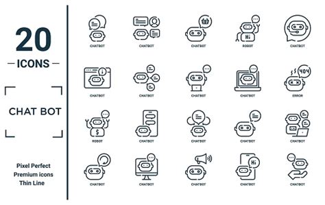 Chat Bot Linear Icon Set Includes Thin Line Chatbot Chatbot Robot