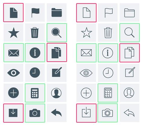 optimizing ui icons for faster recognition boxes and arrows