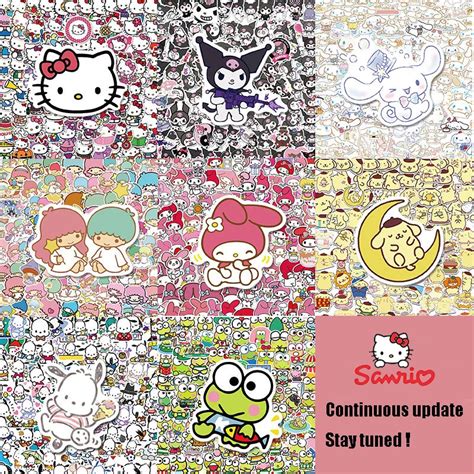 귀여운 산리오 헬로 키티 스티커 50 개 쿠로미 마이 멜로디 귀여운 스티커 팩 완구 소녀용 노트북 스킨 카와이 스티커 Aliexpress