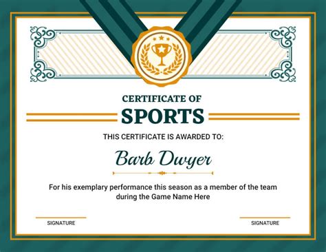 Sports Certificate Ideas And Types