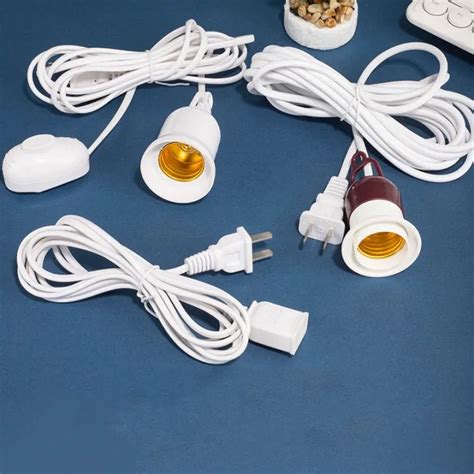 Household LED Energy Saving Lamp Socket E27 With Switch Extension Cord Suspension Pendant Lamp