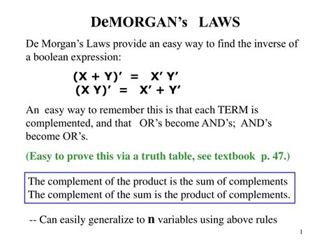 PPT D E MORGANs LAWS PowerPoint Presentation Free Download ID 5573477