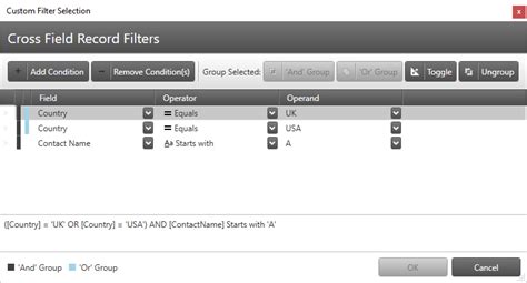 Cross Field Record Filtering Xamdatagrid Infragistics Wpf™ Help