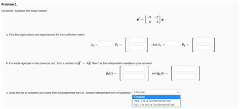 Solved Problem Points Consider The Linear System Chegg