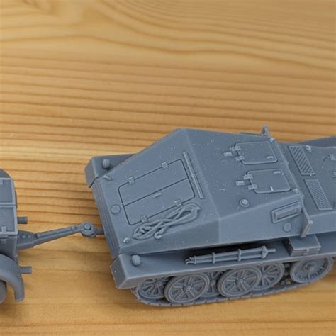 3d Printable Half Track Sd Kfz 252 Leichte Gepanzerte Trailer 2 Tankmen Germany Ww2 By
