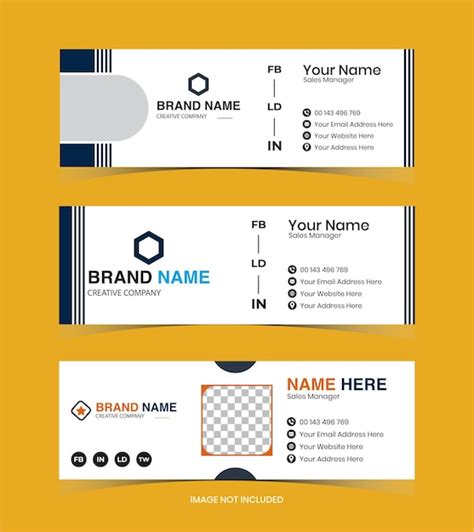 기업 이메일 서명 템플릿 디자인 프리미엄 벡터