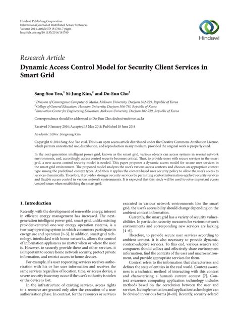 Pdf Dynamic Access Control Model For Security Client Services In Smart Grid