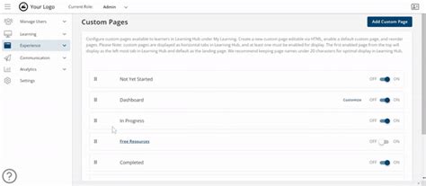 Managing My Learning Tabs Content Guide