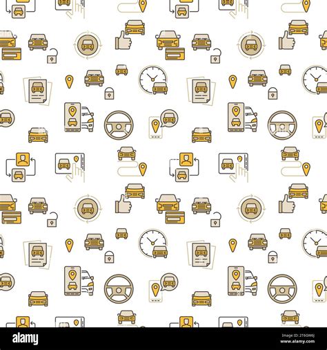 Car Sharing Seamless Background Vector Carsharing Concept Pattern