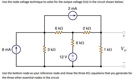 Use The Node Voltage Technique To Solve For The Output Voltage Vo In