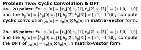 Solved Problem Four Cyclic Convolution DFT Points Chegg