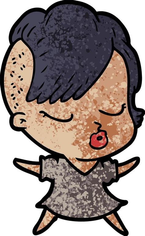 Cartoon Pretty Hipster Girl 12370381 Vector Art At Vecteezy