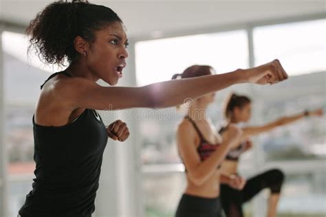 Strong Young Females Exercising In Gym Stock Image Image Of Tough