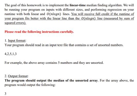 solved median finding algorithm answer needs to be in