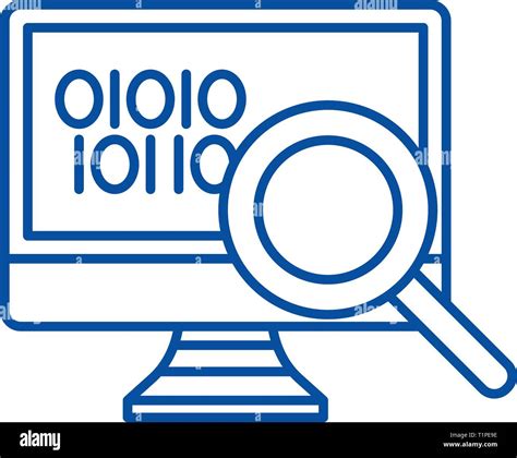 Data Analysis Line Icon Concept Data Analysis Flat Vector Symbol Sign