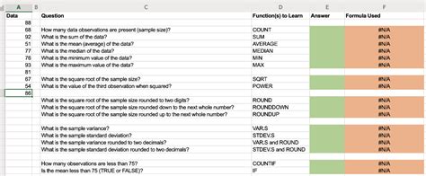solved open spreadsheet column a contains a generic dataset