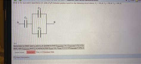 Solved What Is The Equivalent Capacitance In Units Of μf