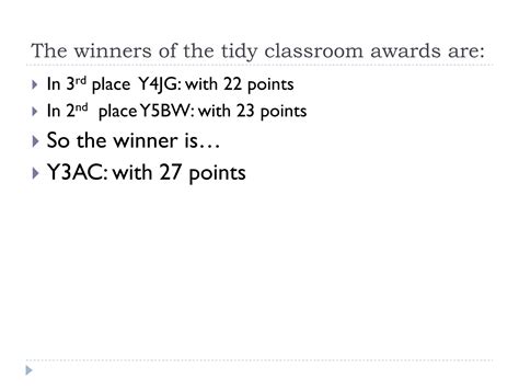 Official Tidy Classroom Award Spring 1 Pdf