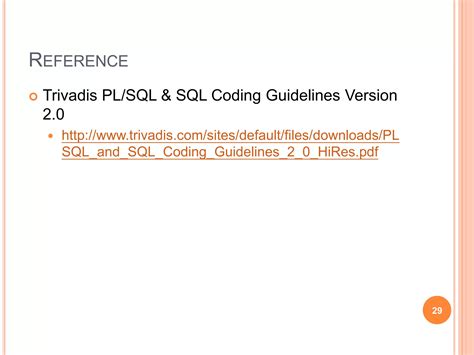 Plsql Coding Guidelines Part 6 Ppt