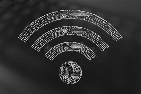 Wi Fi Symbol Made Of Electronic Microchip Circuits Stock Illustration Illustration Of Icon