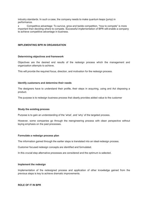 Business Process Re Engineering Bpr Pdf