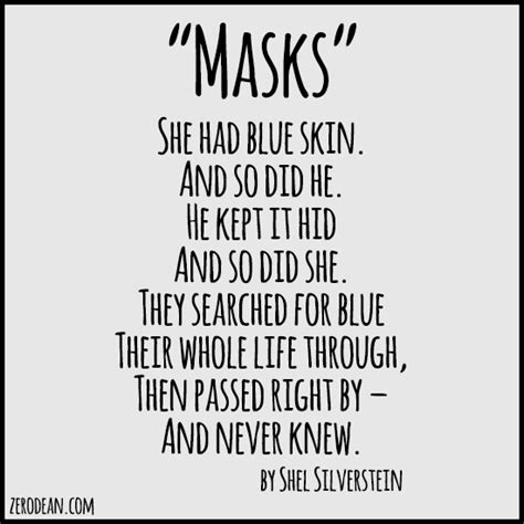 Masks Shel Silverstein Analysis At Kirsten Nord Blog