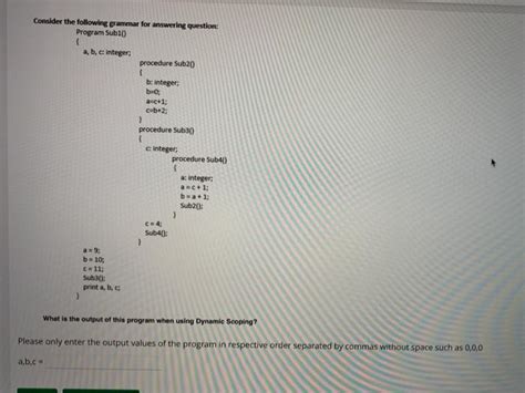 Solved Consider The Following Grammar For Answering