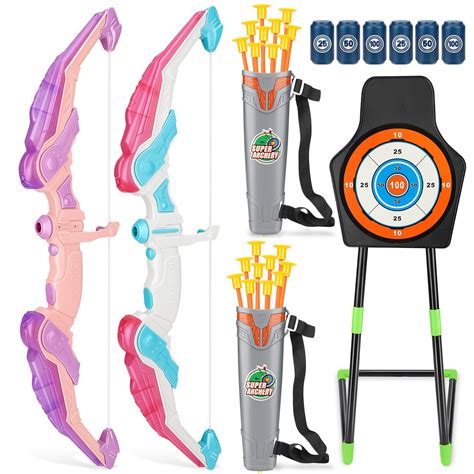 Qlt Bow And Arrow Set For Girls Archery Toy Set With Led Lighting Kit