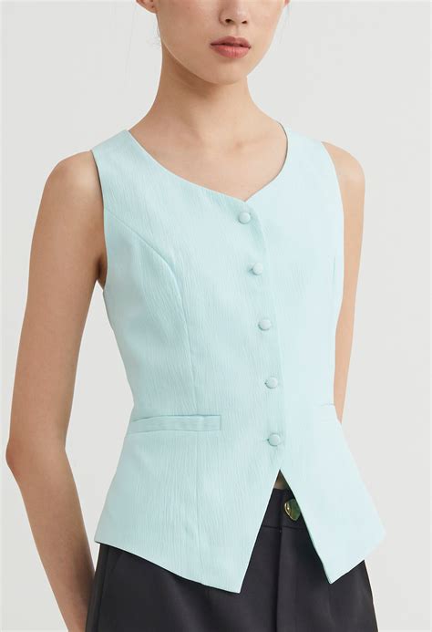 Scoop Neck Button Down Smart Vest Nichii Malaysia