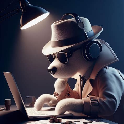 El Perro Antropomórfico Del Detective Foto Premium