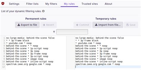 Dynamic Filtering Quick Guide Gorhill UBlock Wiki GitHub