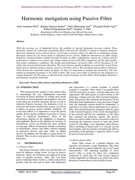 Power System Quality Pdf Electronic Filter Passivity Engineering