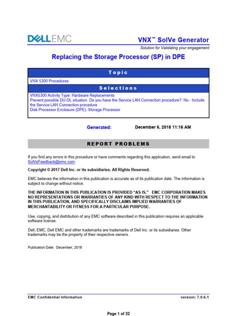 Vnx Vnx 5300 Procedures Replacing The Storage Processor Sp In Dpe