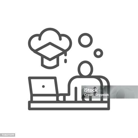 가정에서의 벡터 온라인 교육 웹 교육 컨설팅 학습 과정 라인 아이콘 가정 생활에 대한 스톡 벡터 아트 및 기타 이미지 가정 생활 개념 건강관리와 의술 Istock