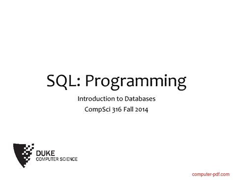 Pdf Sql Programming Free Tutorial For Advanced