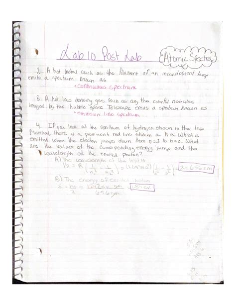 LSU PHYS Lab Atomic Spectra PHYS Studocu