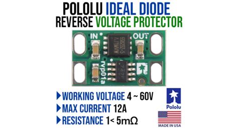 Pololu Ideal Diode Reverse Voltage Protector Micro Robotics