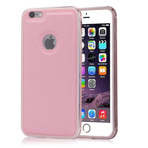 Iphone 6s Plus Case Mignova Ultra Slim Leather Back Case With Metal Bumber Cover For Apple