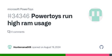 Powertoys Run High Ram Usage · Issue 34346 · Microsoftpowertoys · Github