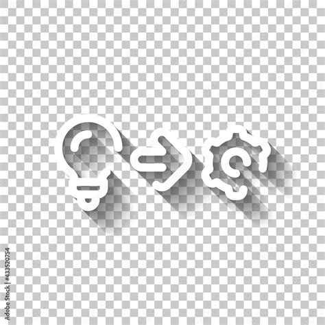 Process Of Implementation Business Icon White Linear Icon With