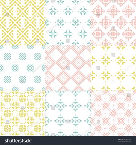 Set Nine Vector Seamless Geometrical Patterns Stock Vector Royalty Free 316630685 Shutterstock