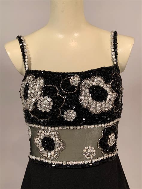 1960s Galanos Black Matte Jersey Cocktail Dress Fashion Evening