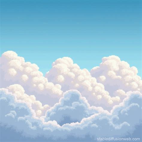 Make Pixel Art Of Bunch Small Clouds On Blueish Pixelart Plain Dark