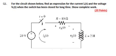 Solved Q For The Circuit Shown Below Find An Expression Chegg