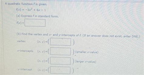 solved a quadratic function fis given f x 3x2 6x 1