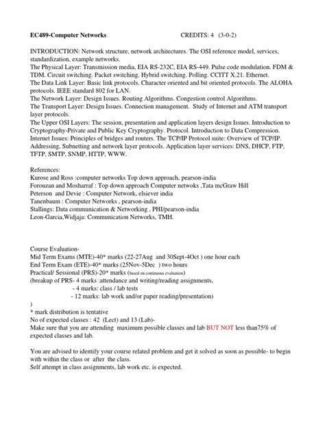 Syllabus 2013 Pdf Pdf Transmission Control Protocol Computer Network