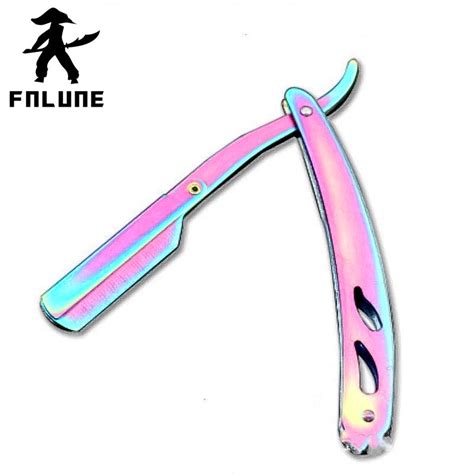 Fnlune 남성용 스트레이트 미용사 면도기 겨드랑이 털 면도 음모 접이식 면도기 제모 도구 및 날 1 개 면도 And 헤어 제거