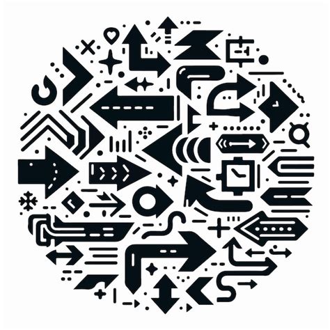 Premium Vector Big Vector Of Black Flat Arrows And Direction Pointers